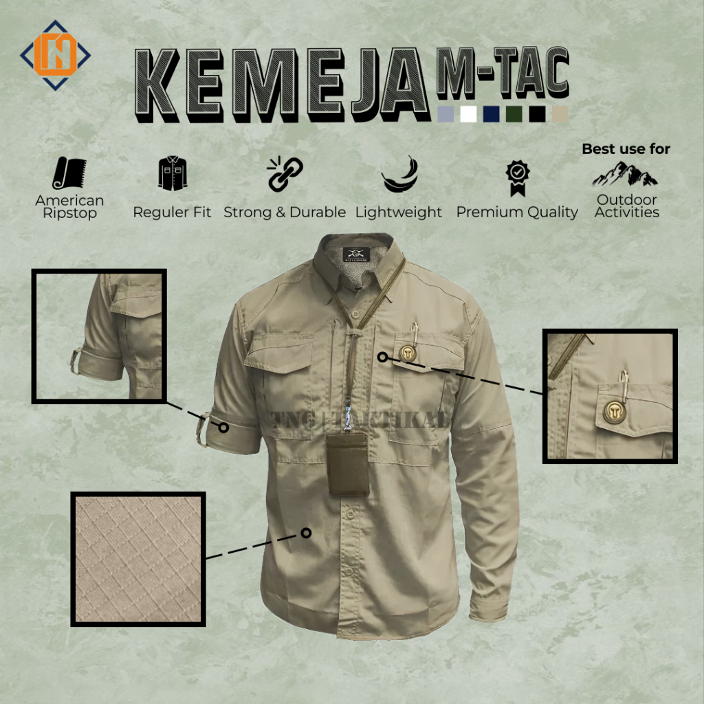 Jual Kemeja Kerja Lapangan Tactical M-Tac Lengan Panjang Bahan Premium ...
