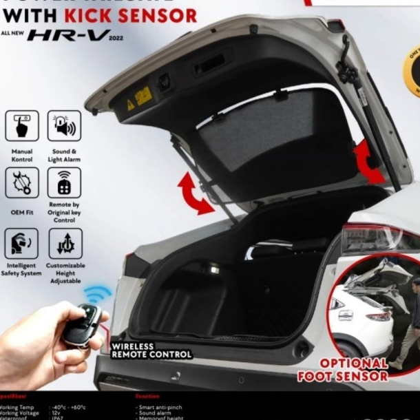 Jual all new HRV 2022- power back door tail gate otomatis kick sensor ...
