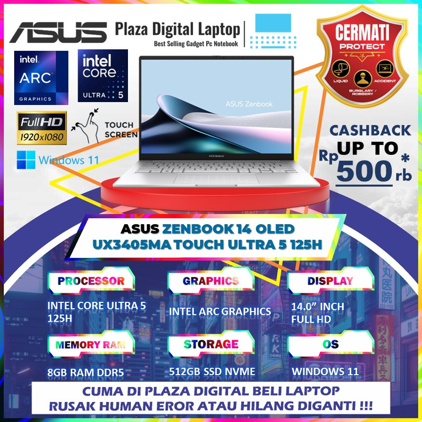 Jual Asus Zenbook 14 OLED Q415MA / UX3405MA Touchscreen Ultra 5 125H ...