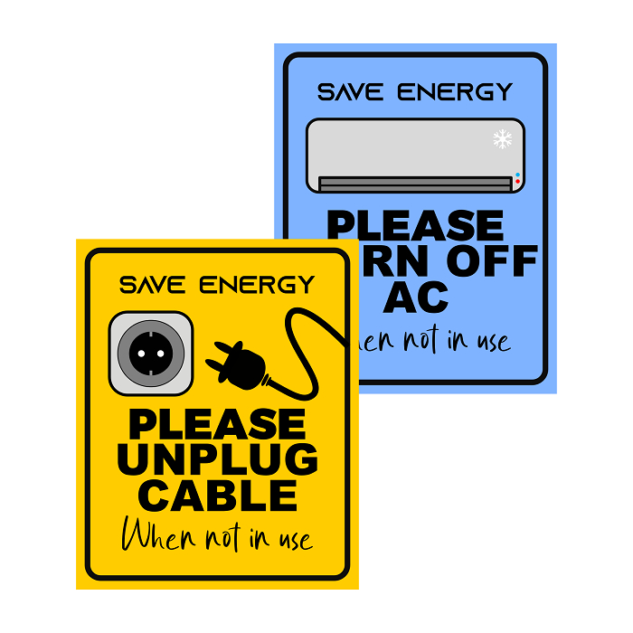 Jual Stiker Himbauan Unplug Cabel Stiker Turn Off AC | Shopee Indonesia