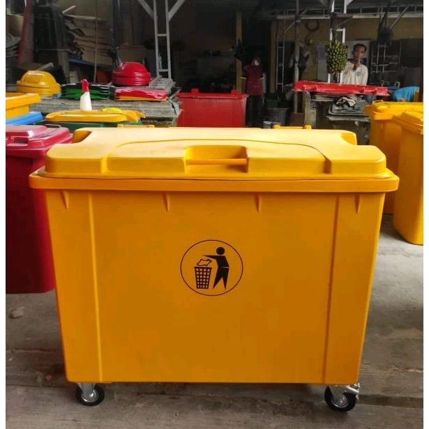 Jual TEMPAT SAMPAH BESAR/BAK SAMPAH BESAR UK 660 L FIBER/RODA | Shopee ...