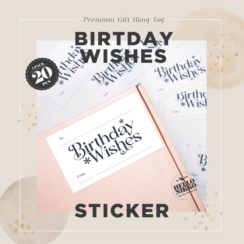 Jual Birthday Wishes Sticker - Hang tag kartu ucapan kado sticker ...