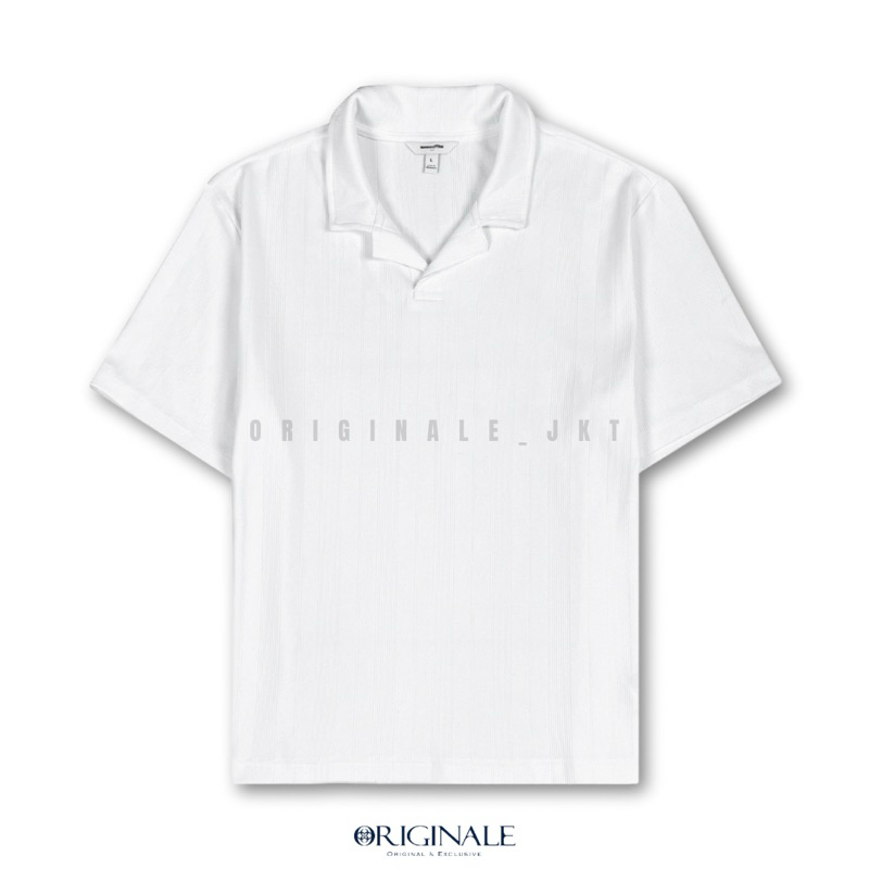 Jual Polo Shirt Pria Variegated Ribbed by BNR - White | Shopee Indonesia