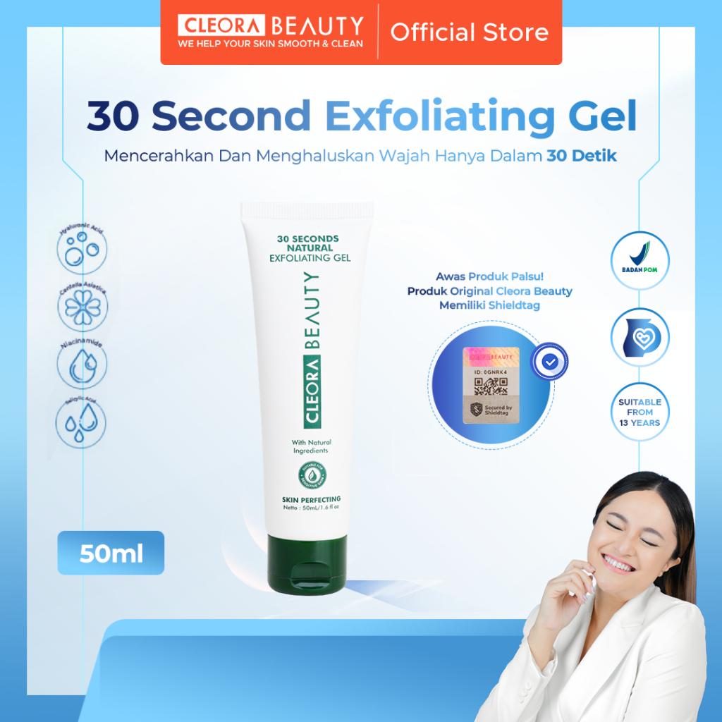 Jual Cleora 30 Seconds Natural Exfoliating Gel Exfoliasi Wajah Untuk ...