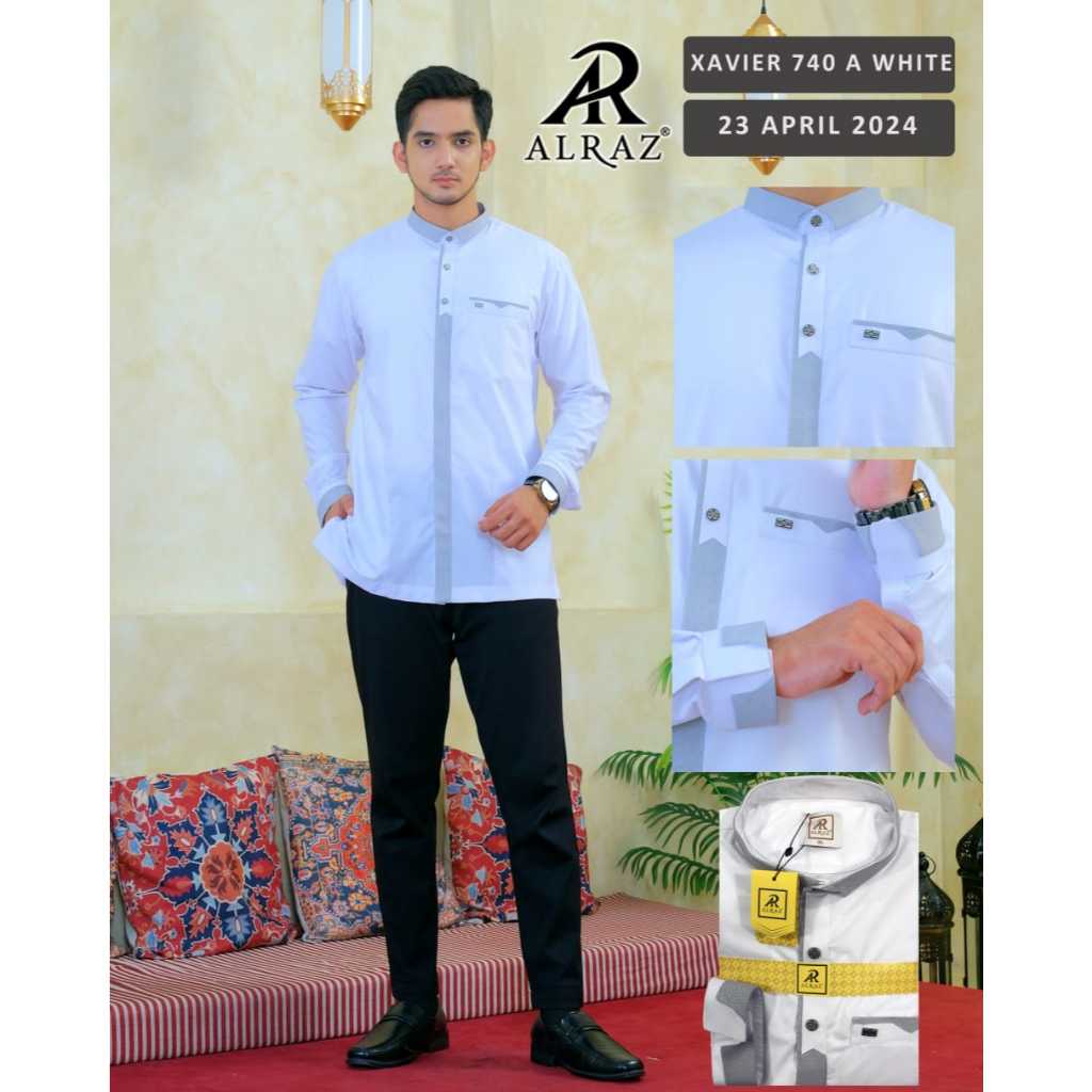 Jual Baju Koko Al Raz : Xavier 740AB Putih Lengan Panjang dan Pendek ...