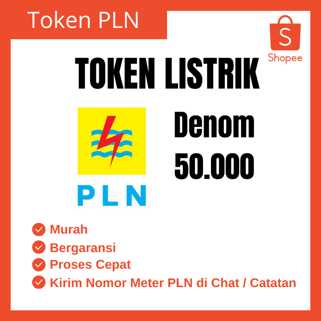 Jual Token Listrik PLN Denom 50.000 | Shopee Indonesia