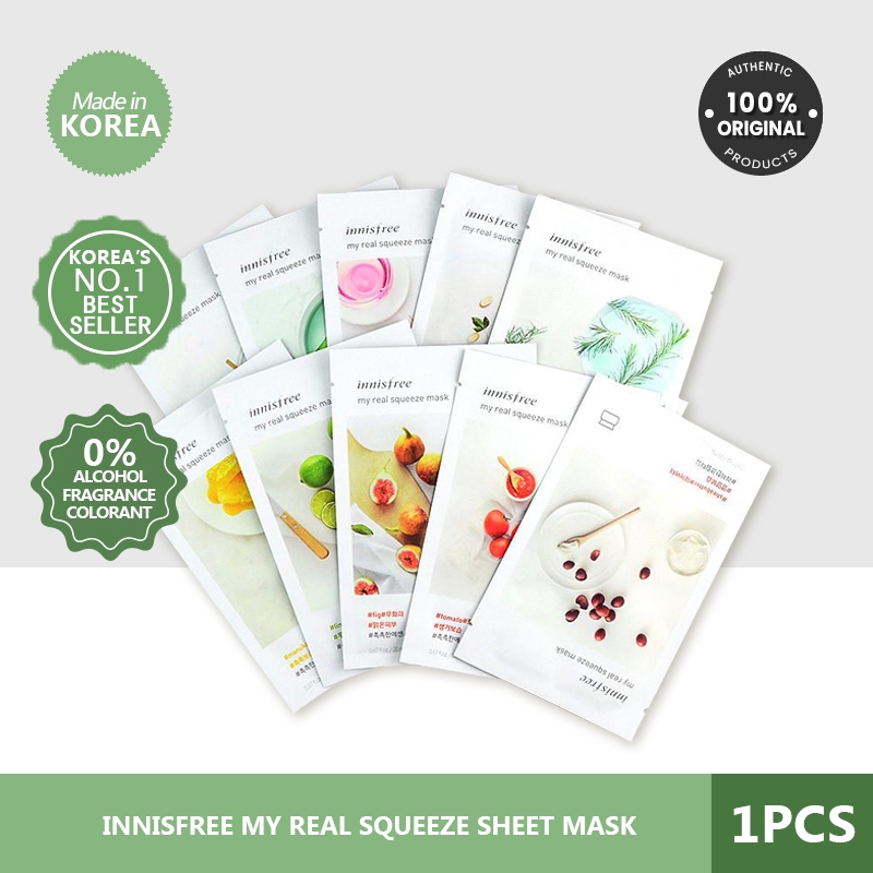 Jual INNISFREE MY REAL SQUEEZE SHEET MASK 1PC 23ML | Shopee Indonesia