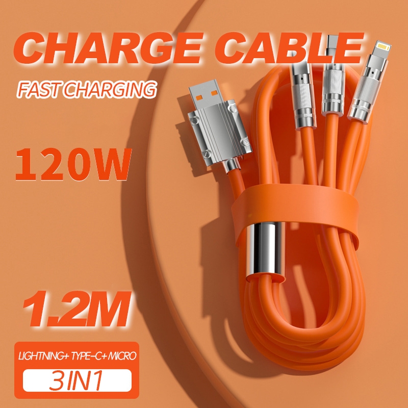 Jual Kabel Data 3 IN 1 Android IOS Type-C Fast Charging Super Charge ...