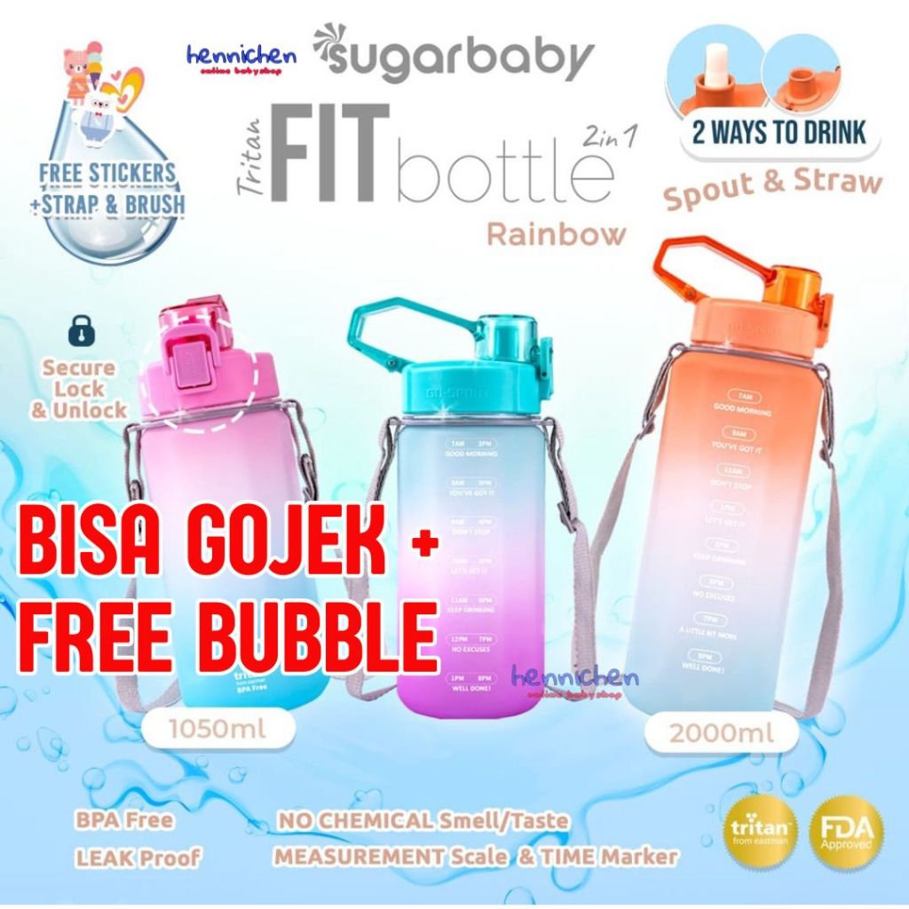 Jual Sugarbaby SUGAR BABY Tritan Fit Bottle 2in1 Rainbow and Crystal ...
