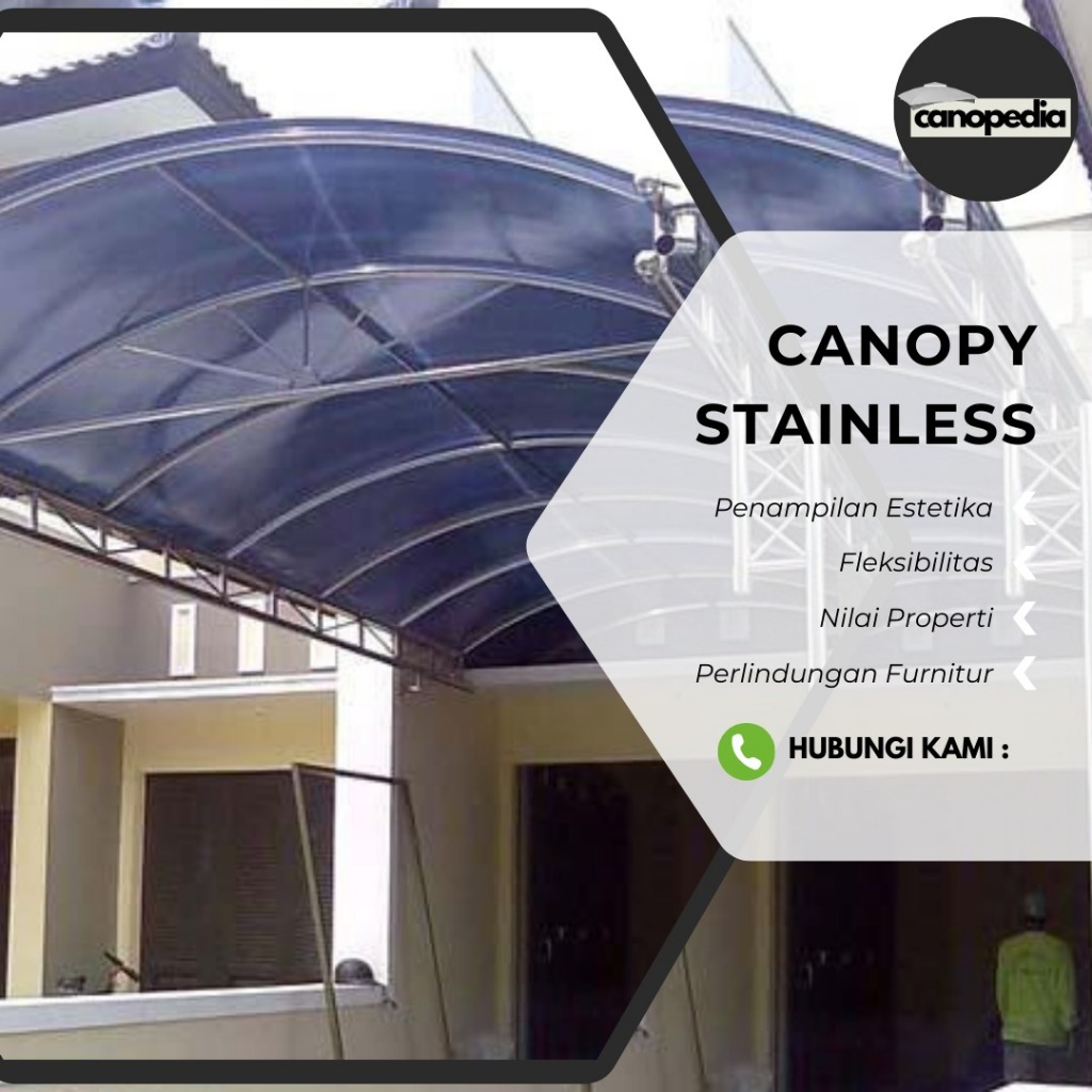 Jual Canopy Stainless Steel anti karat Atap Polycarbonate Alderon ...