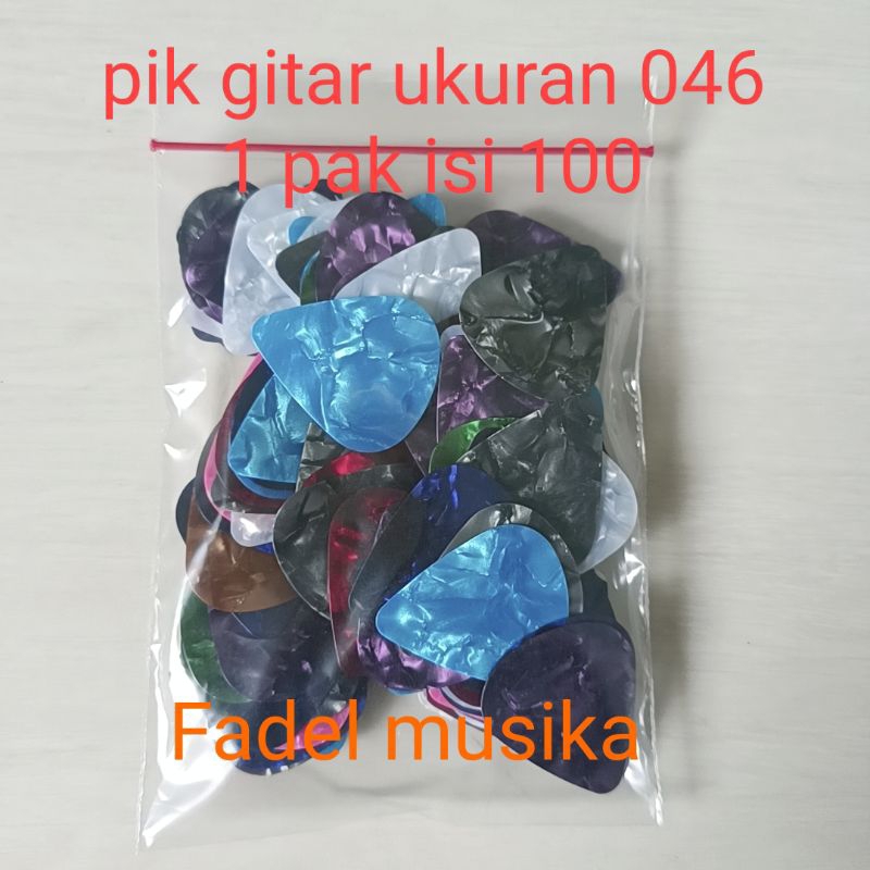 Jual Pik, pick gitar ukuran 046, 1 pak isi 100 pcs, celluloid kerang ...