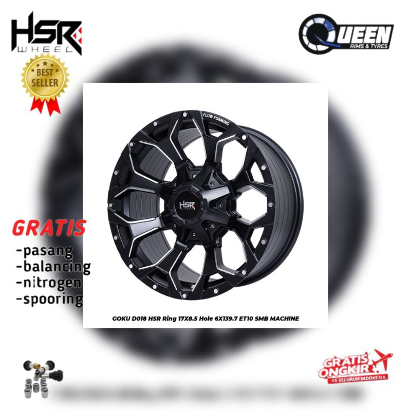 Jual VELG RACING SEMI OFFROAD R17 PCD 6x139,7 HSR GOKU untuk mobil Pajero, Fortuner, hilux, H1 ...