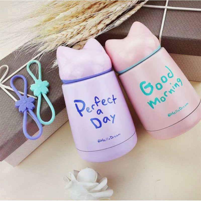 Jual Botol Perfect Day Bottle Model Kucing Cat Botol Minum Kaca Tumbler ...