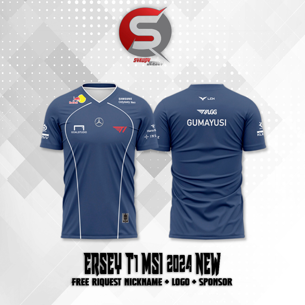 Jual JERSEY KAOS BAJU T1 MSI 2024 NEW ( FREE CUSTOM NICKNAME ) | Shopee Indonesia
