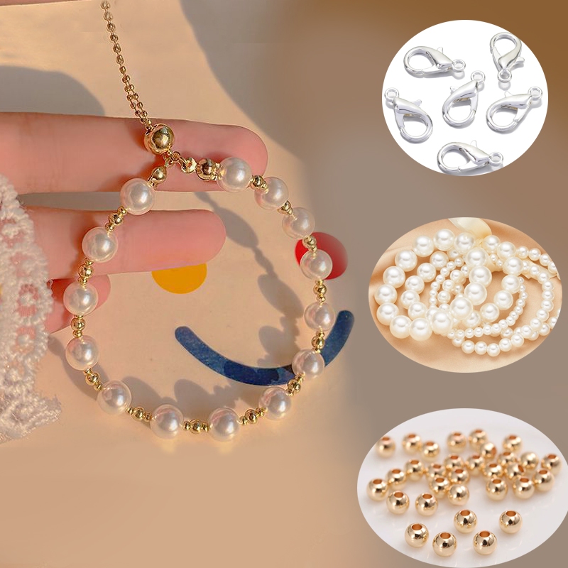 Jual Mote mix Mutiara sintetis manik manik glossy mutiara 6mm cocok ...