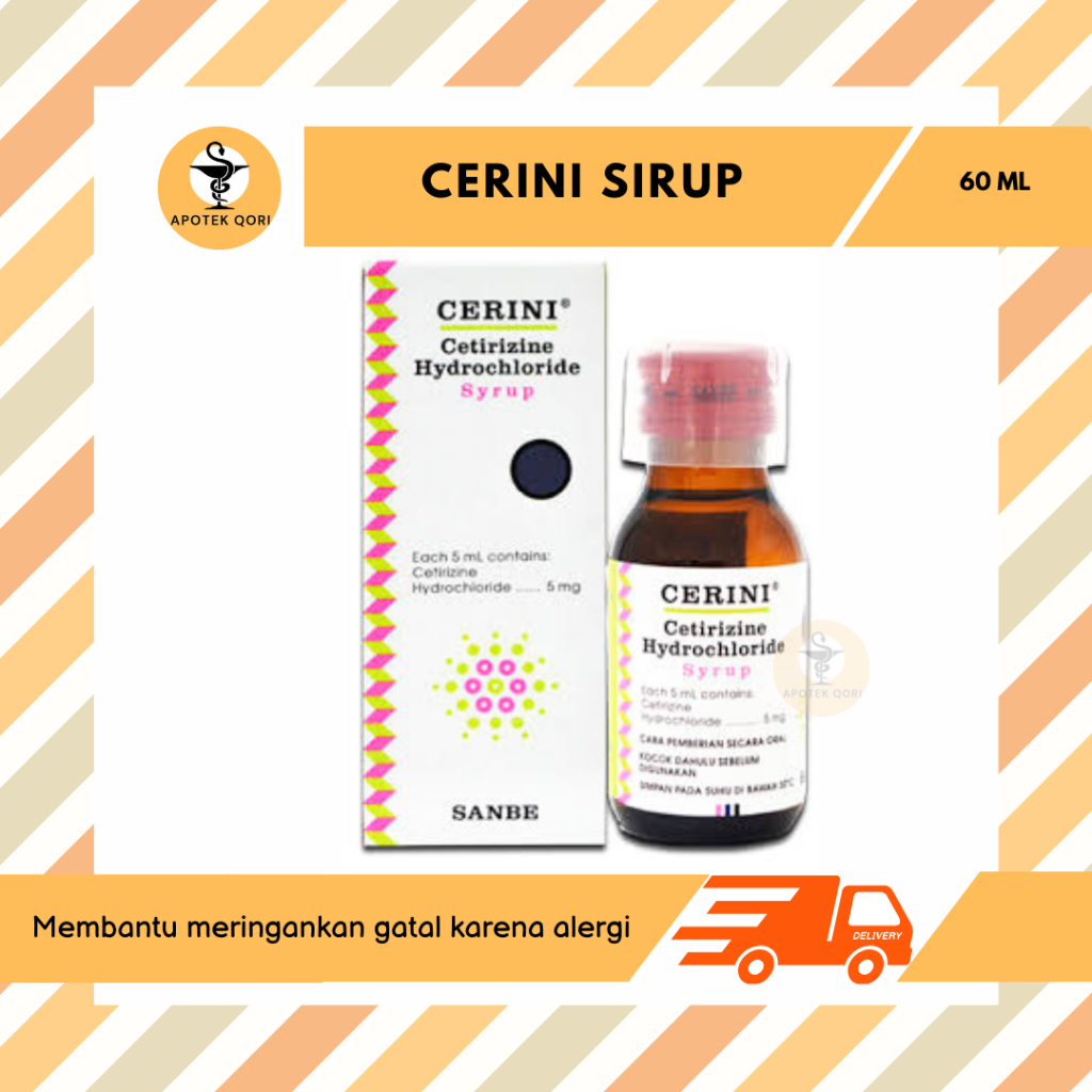 Jual CERINI SIRUP 60 ML/CETIRIZINE SIRUP/RHINITIS ALERGI GATAL | Shopee Indonesia
