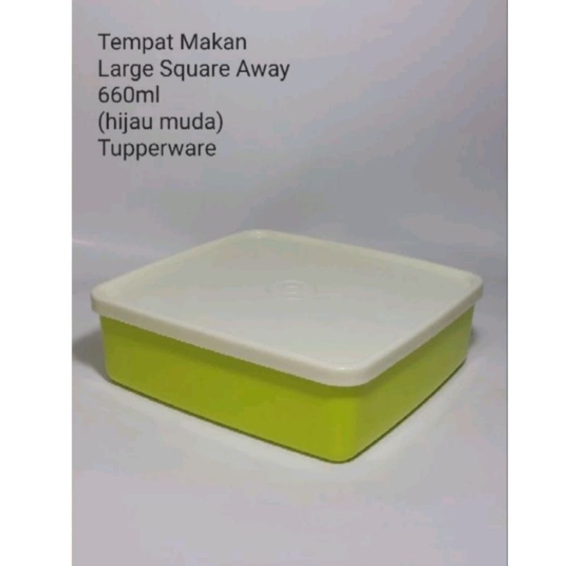 Jual Tempat makan Large Square away Tupperware ukuran 660 ml warna ...