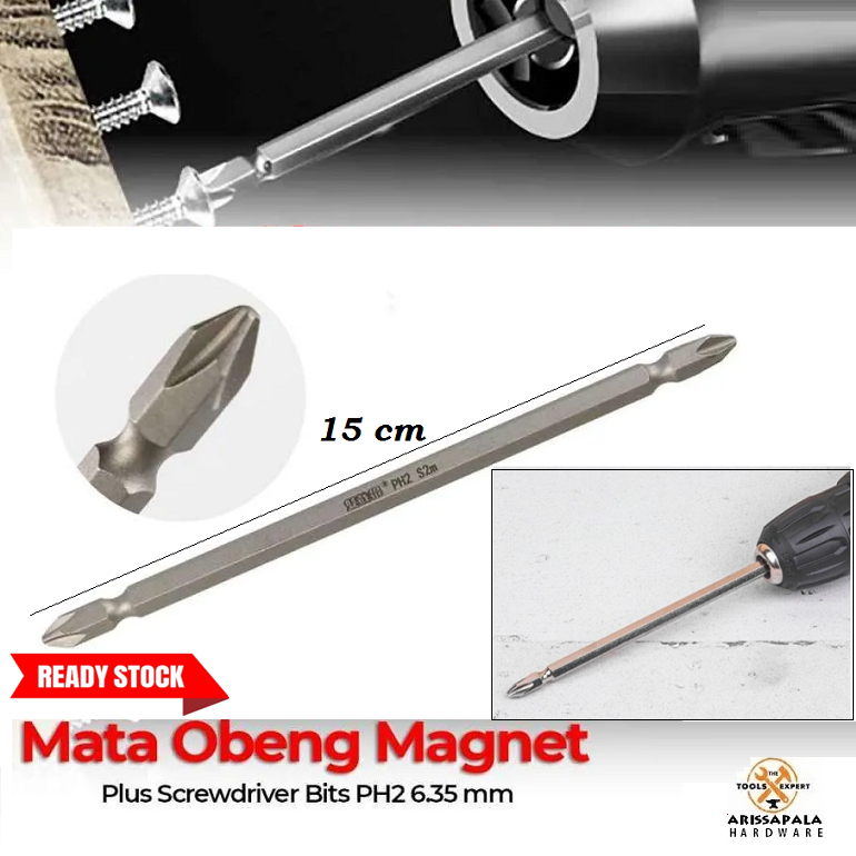 Jual Mata Obeng Plus Driver Bor Panjang 15 cm Mata Bor Magnet Obeng ...