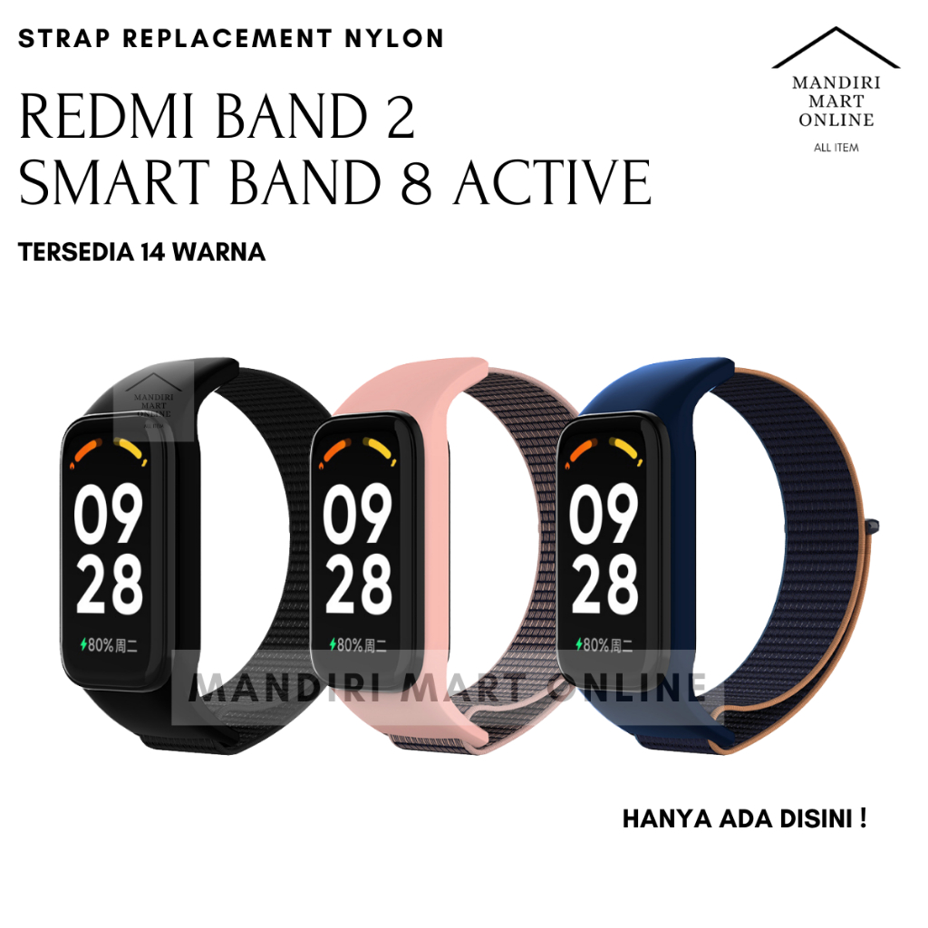 Jual Strap Nylon Redmi Band 2 Tali Pengganti Smart Band 8 Active Bahan ...