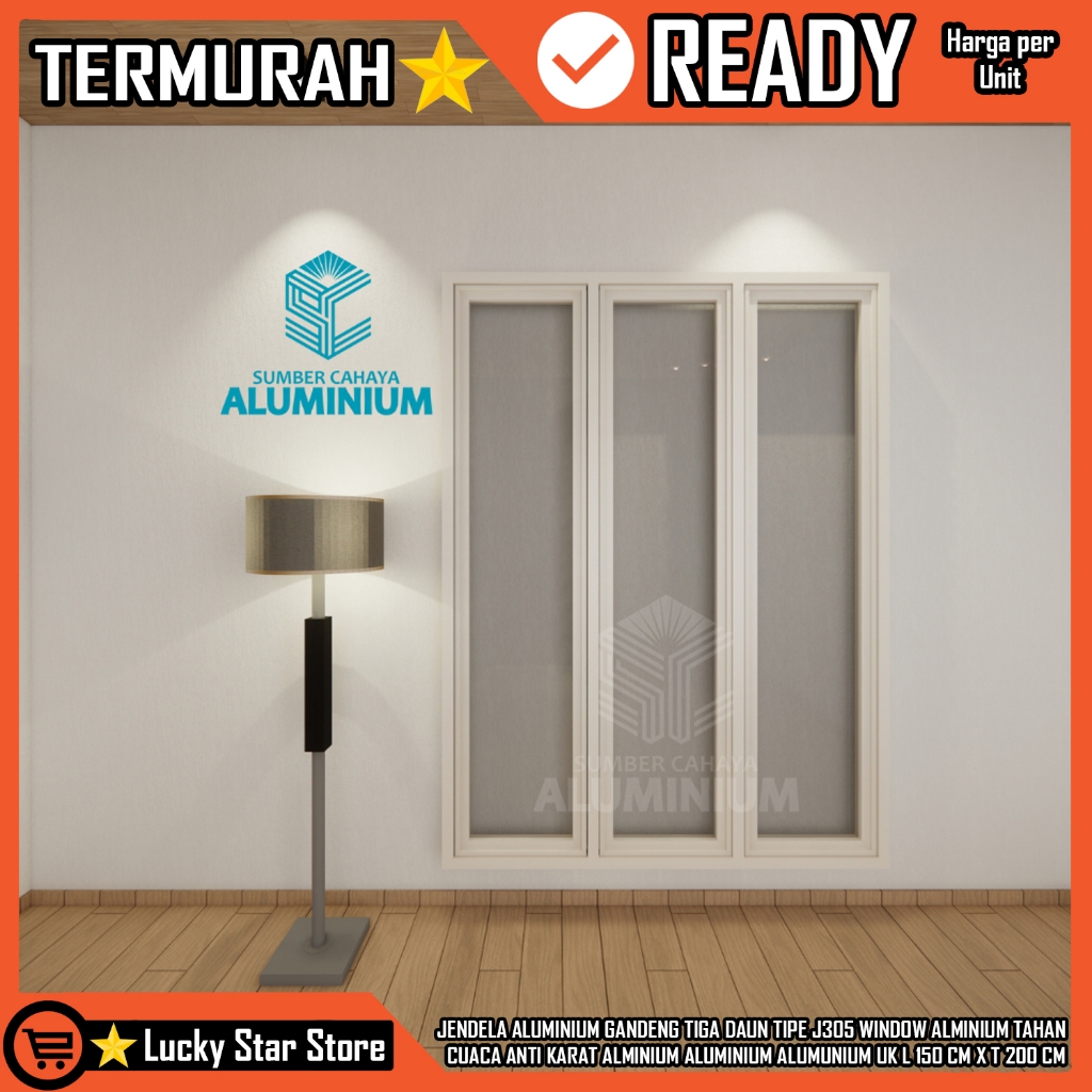 Jual [Instant] JENDELA ALUMINIUM GANDENG TIGA DAUN TIPE J305 UKURAN ...