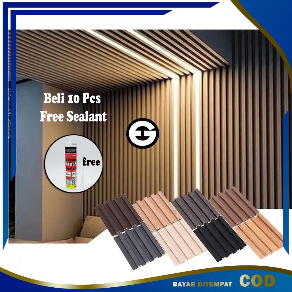 Jual WA Wood Panel WPC Wall Panel PVC Motif Kayu Dinding Kisi Kisi Kayu ...