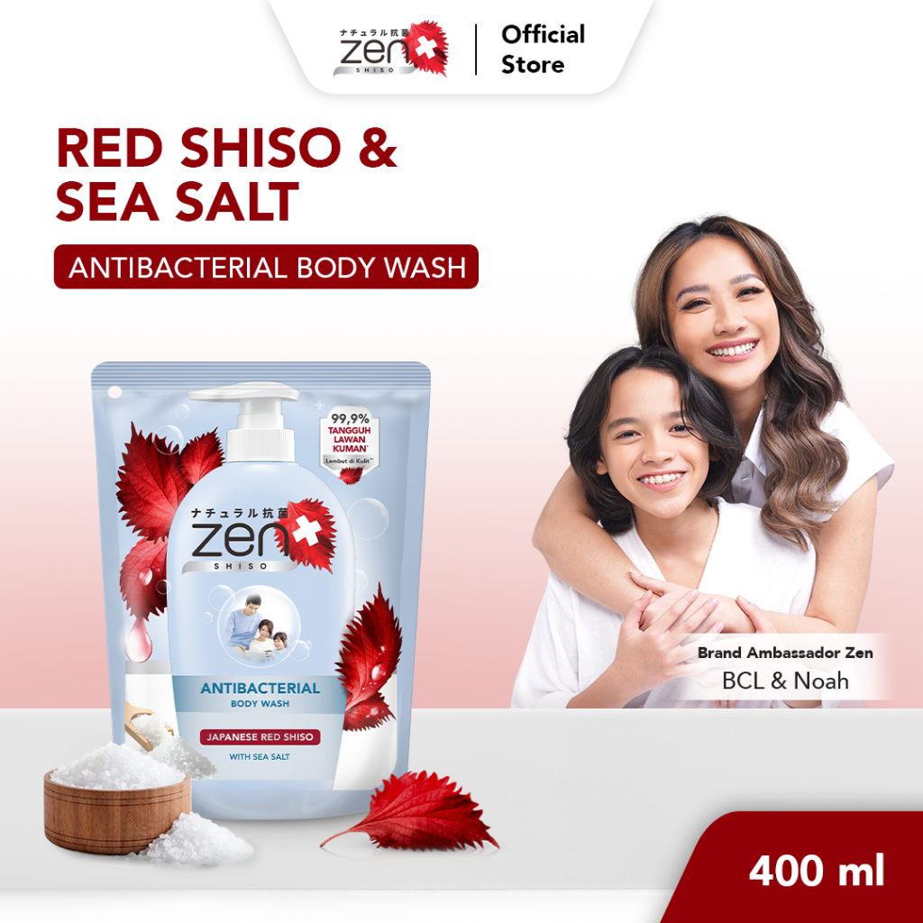 Jual Zen Antibacterial Body Wash Shiso & Seasalt Refill 400ml | Shopee Indonesia