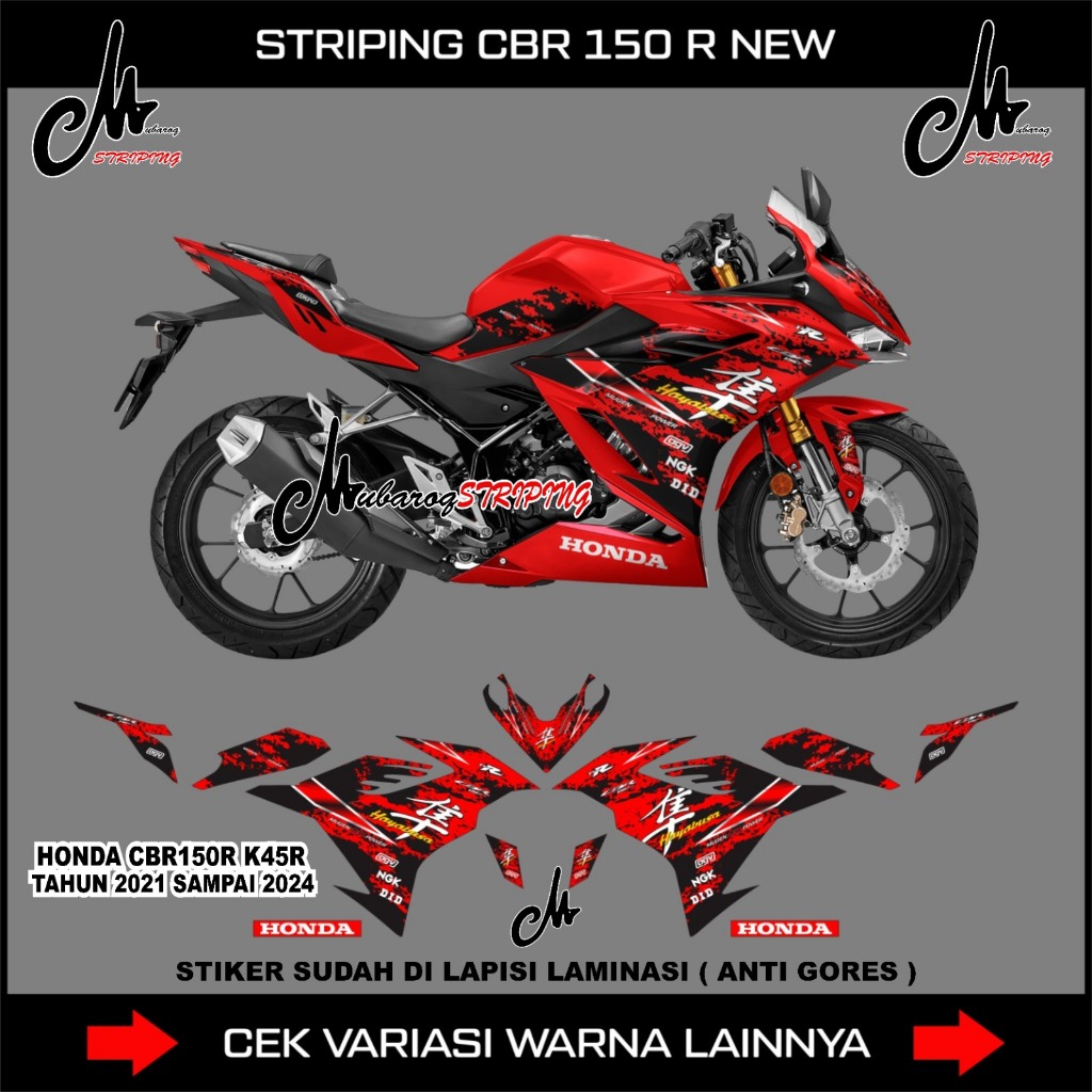 Jual Stiker Striping Honda Cbr 150r New 2021 - 2024 Edisi Hayabusa Custom / Sticker Decal Motor ...