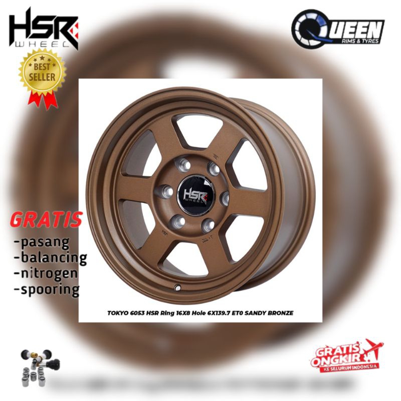Jual VELG RACING SEMI OFFROAD R16 PCD 6x139,7 HSR TOKYO 6053 untuk mobil Pajero, Fortuner, hilux ...