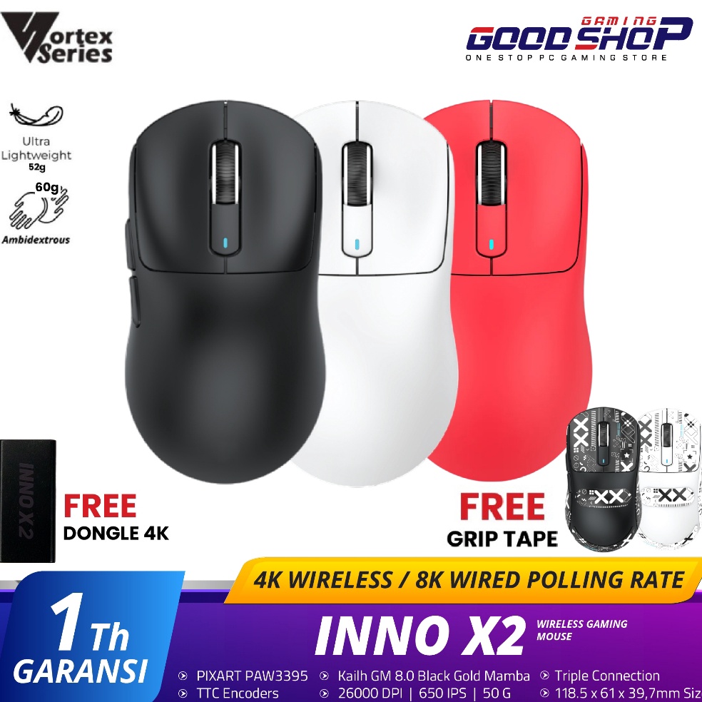 Jual Modern VortexSeries INNO X2 Super Light Wireless Gaming Mouse ...