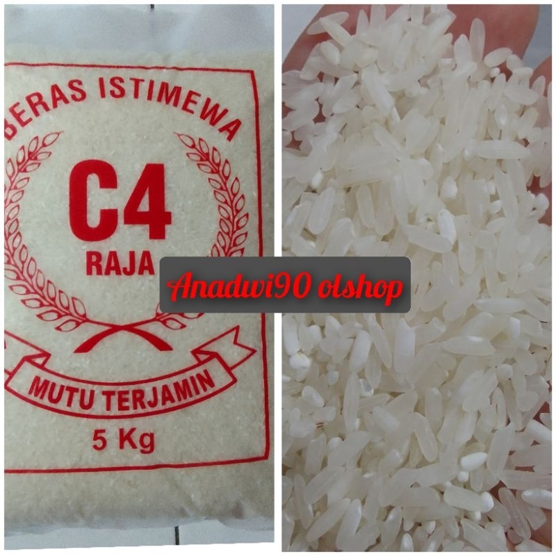 Jual BERAS C4 RAJA KEMASAN 5KG | Shopee Indonesia