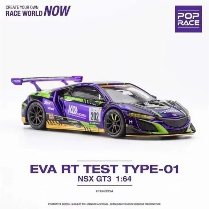 Jual Pop Race PR640034 Honda NSX GT3 EVO22 EVA Test Type 01 KCMG #202 ...