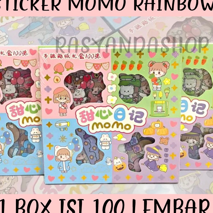 Jual Update Laris Sticker Momo Rainbow Pelangi Mix 4 warna Original Isi ...
