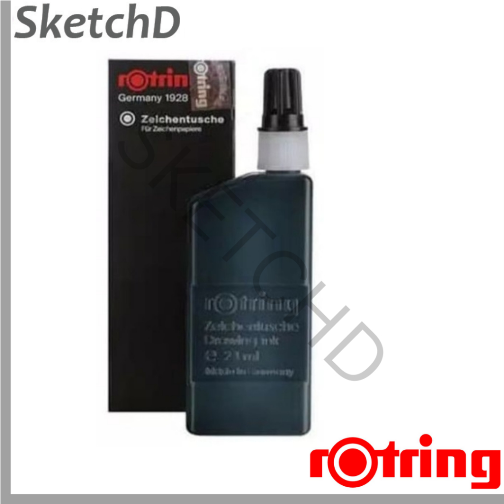 Jual Tinta Gambar Pena Isograph Hitam 23 ml Rotring Black Drawing Ink ...