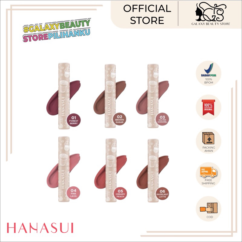 Jual HANASUI MATTEDORABLE LIP CREAM BOBA EDITION / LIP CREAM BOBA ...
