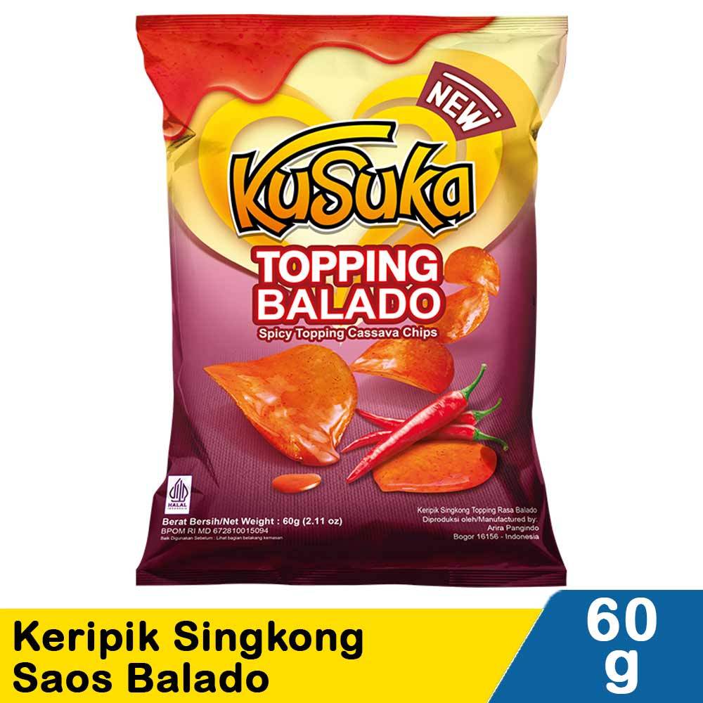 Jual Kusuka Keripik Singkong Toping Balado / BBQ / Ayam Lada Hitam / Keju Bakar / Rumput Laut ...