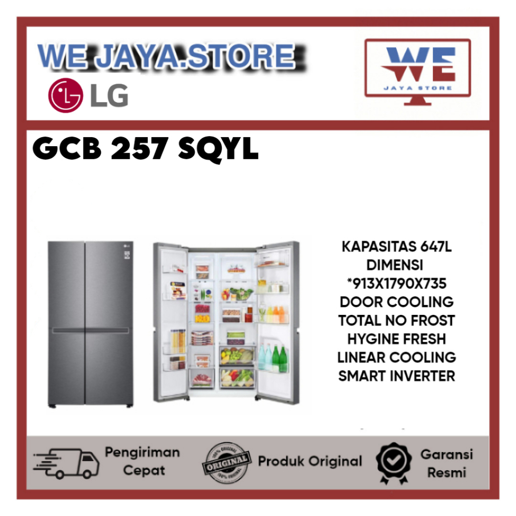 Jual KULKAS LG SIDE BY SIDE 2 PINTU INVERTER GC-B257SQYL GCB257 GC-B257 257SQYL KULKAS LG SIDE ...