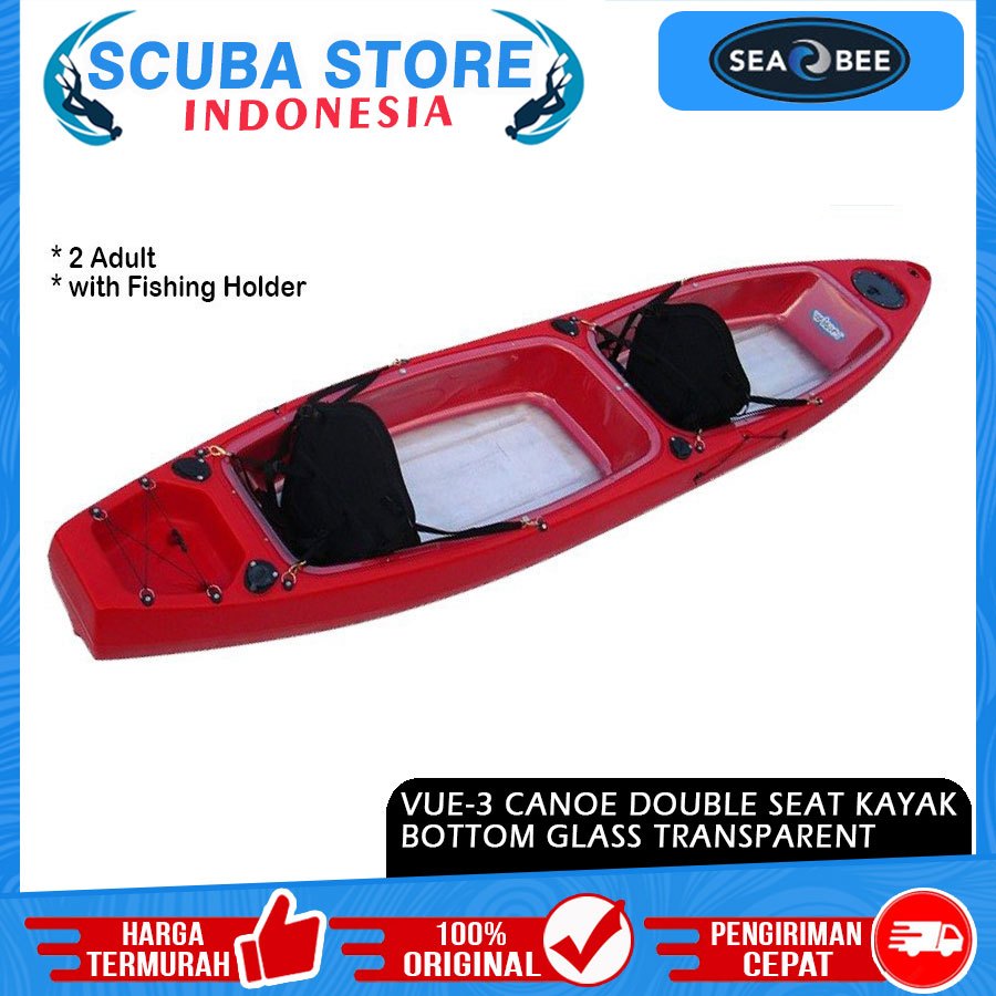 Jual Perahu Kayak Canoe Boat Vue-3 Double Seat Bottom Glass Transparent ...