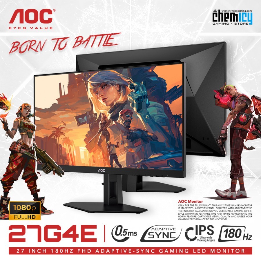 Jual AOC 27G4E 27inch 180Hz Full HD Adaptive Sync Gaming LED Monitor ...