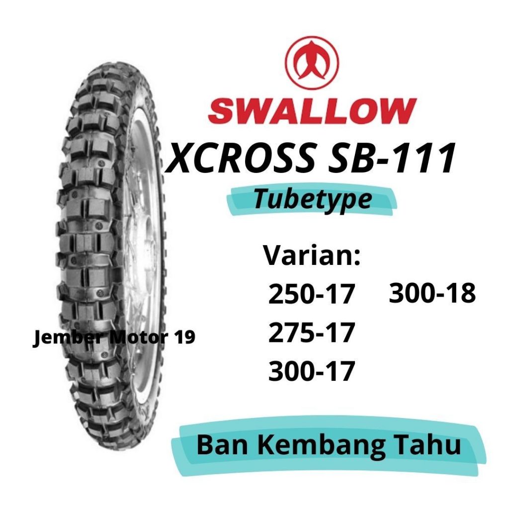 Jual BAN LUAR MOTOR SWALLOW CROSS 250-17, 275-17, 300-17, 300-18 SB-111 ...