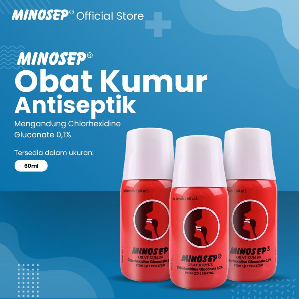 Jual MINOSEP OBAT KUMUR ANTISEPTIK MERAH 60ml ANTISEPTIC MOUTHWASH ...