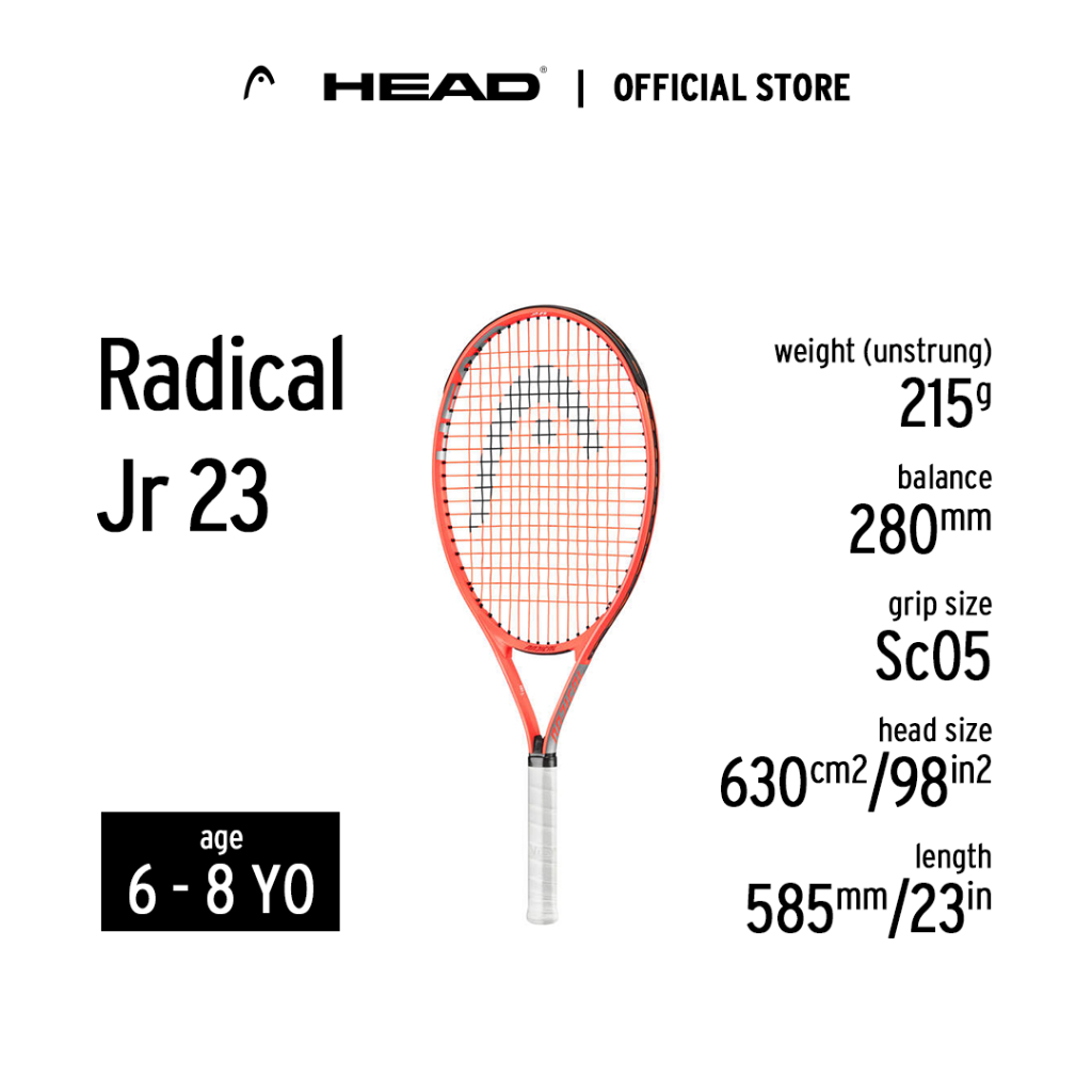 Jual HEAD Racket IG Radical Junior 23 215g SC05 - Raket Tennis | Shopee ...
