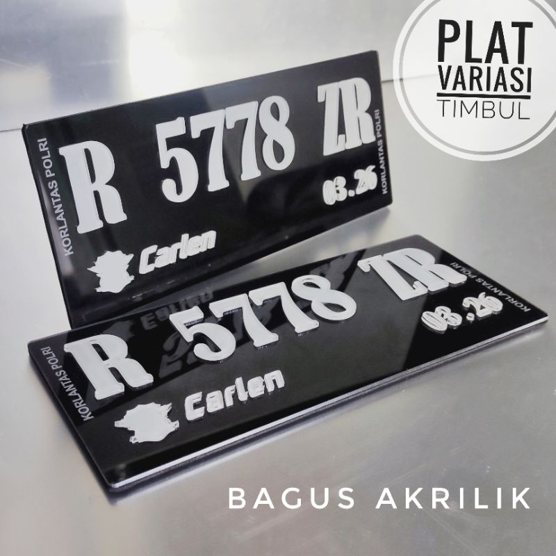 Jual Plat Variasi Nomor Kendaraan Motor Akrilik Timbul Custom | Shopee ...