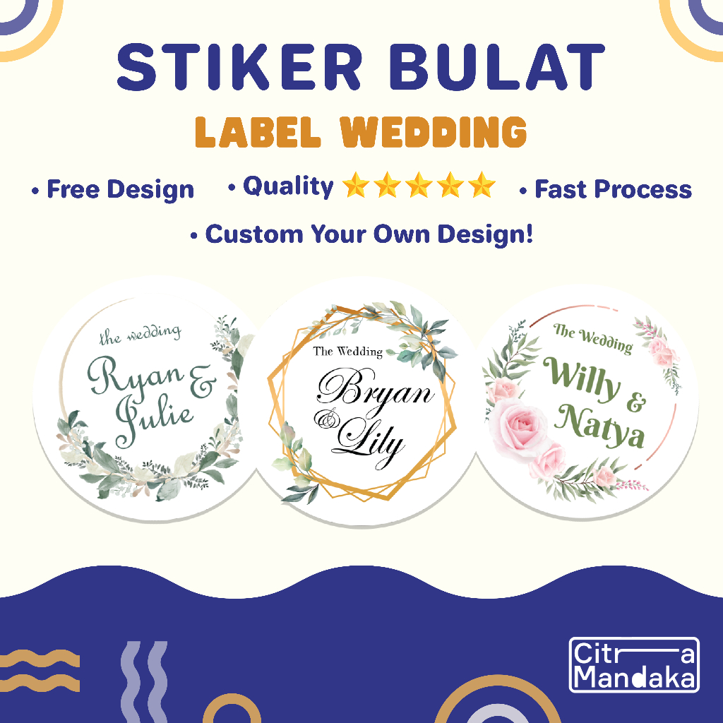 Jual Stiker Wedding Bulat Souvenir Pernikahan Custom | Cetak Sticker ...