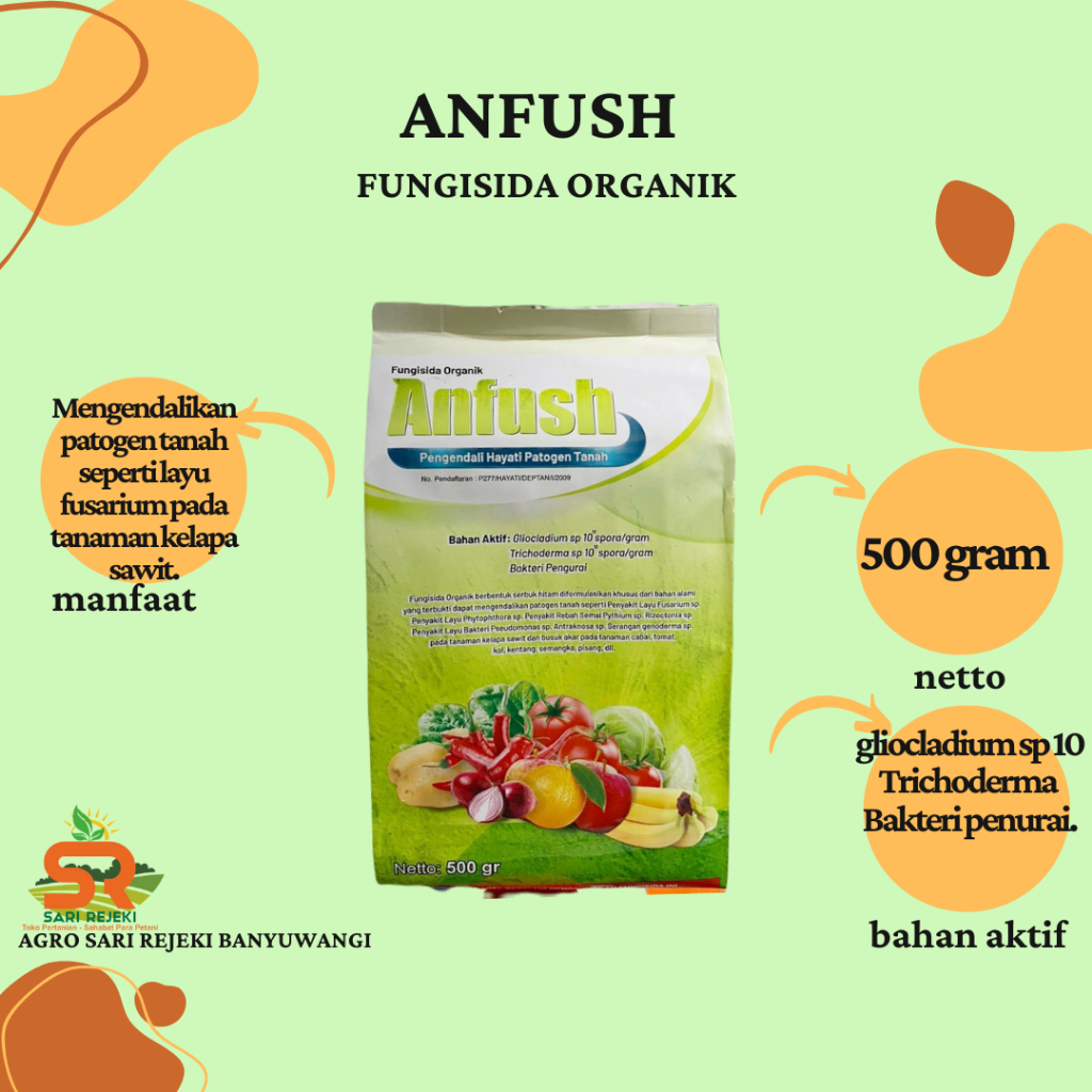 Jual ANFUSH 500GR FUNGISIDA ORGANIK PENGENDALI HAYATI PATOGEN TANAH ...