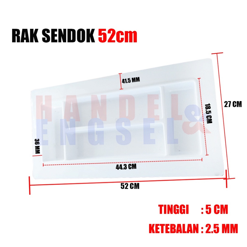 Jual Rak Sendok Kitcen Set Drawer Putih Doff 52 x 27 x 5 / Rak Sekat ...