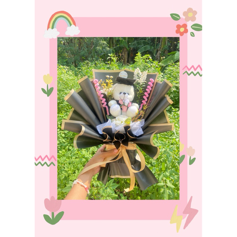 Jual Bucket Bunga Kawat Bulu Buket Wisuda Murah Bucket Boneka | Shopee ...