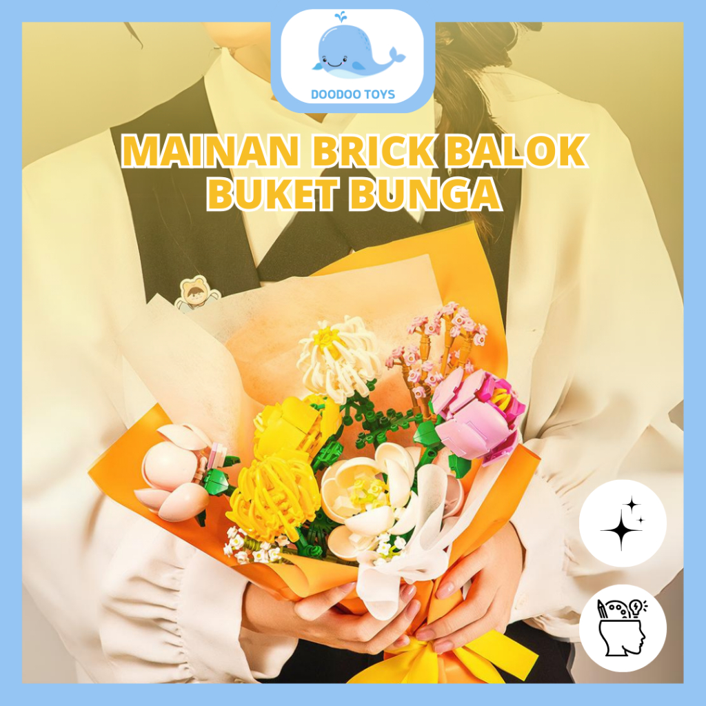 Jual Mainan Brick Balok Buket Bunga Blok Susun Bangunan Flower Bouquet ...