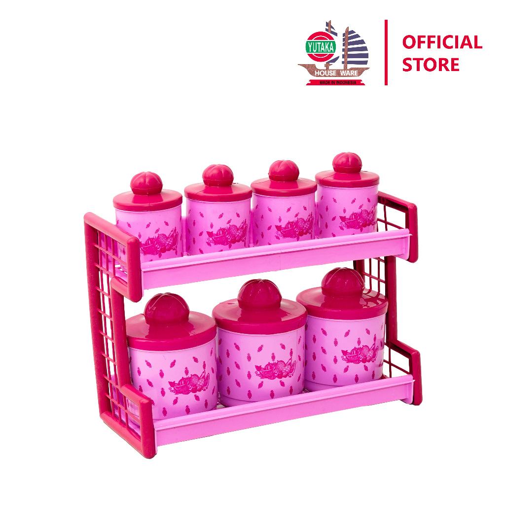 Jual YUTAKA INOVA Kitchen Set Tempat Bumbu Rak 2 Tingkat – Isi 7 Toples ...