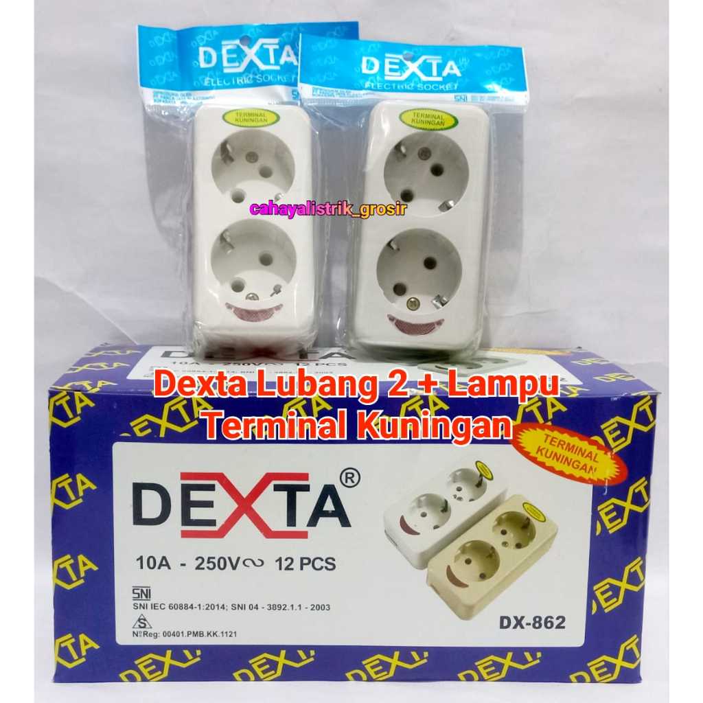 Jual Stop Kontak Listrik Arde 2 Lubang + Lampu Indikator DEXTA DX-862 ...