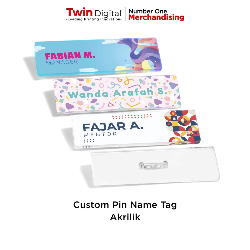 Jual Special Favorit Twindigital Custom Pin Name Tag Acrylic Papan Nama ...